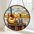Guitar with Glass and Cigar Stained Glass Suncatcher – Window Art ...