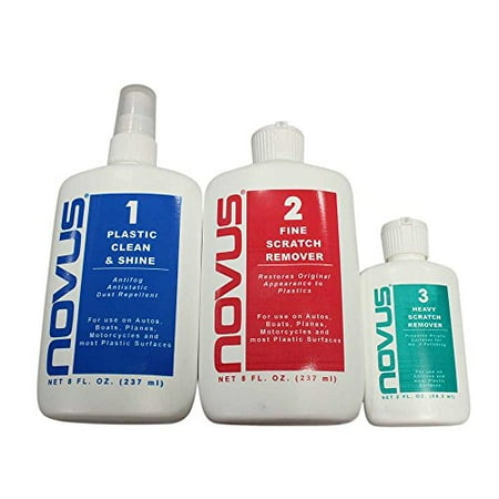 NOVUS-PK1-8 | Plastic Clean & Shine #1, Fine Scratch Remover #2, Heavy ...