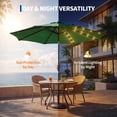 9FT Solar LED Patio Umbrella, 32 Lights Outdoor Market Umbrella with ...