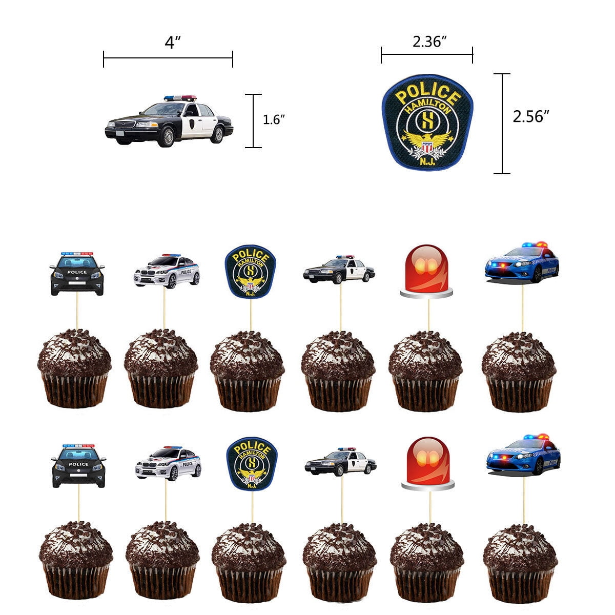 Police Cupcake Decorations