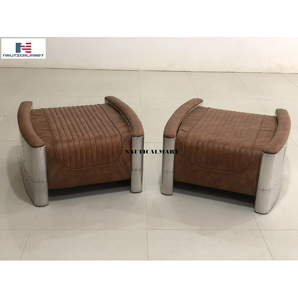 Nauticalmart Aviator Ottoman Chair Mid Century Vintage Industrial Sofa ...