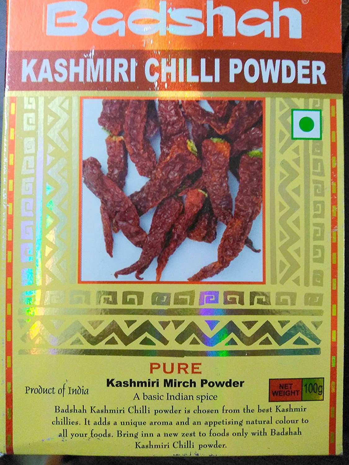Badshah Kashmiri Chilli Powder 100 grams - India - 1.77 oz (1 pack of ...