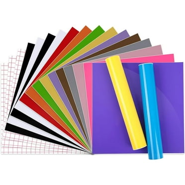 "HTVRONT 14 PCS 12""x12"" Glossy Vinyl Sheets, Waterproof Adhesive ...