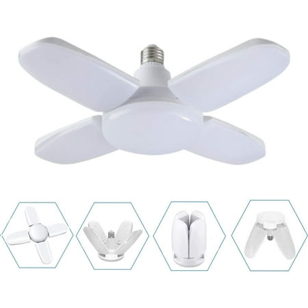 Folding LED Garage Lights Ceiling Light 60W Daylight 6000LM LED Bulbs CRI 80 Shop Light Working ...