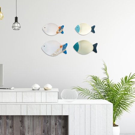 Wood Fish Hanging Ornament Wooden Fish Wall Art Decor For Beach Theme ...