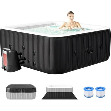 Lilypelle Inflatable Hot Tub, 71” X 71” X 25” Portable Blow Up Hot Tub ...