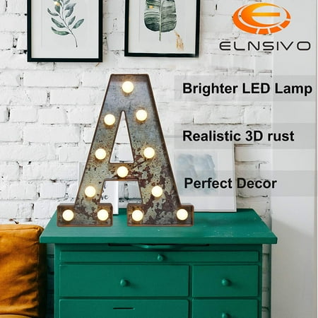 Vintage Illumination Led Marquee Letter Lights,Iron Effect Industrial ...