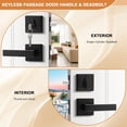 Flat Black Passage Door Lever with Single Cylinder Deadbolts Combo Pack ...