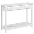 Alden Design 3-Drawer Modern Wooden Console Table with Shelf Pine Wood Legs, White - Walmart.com