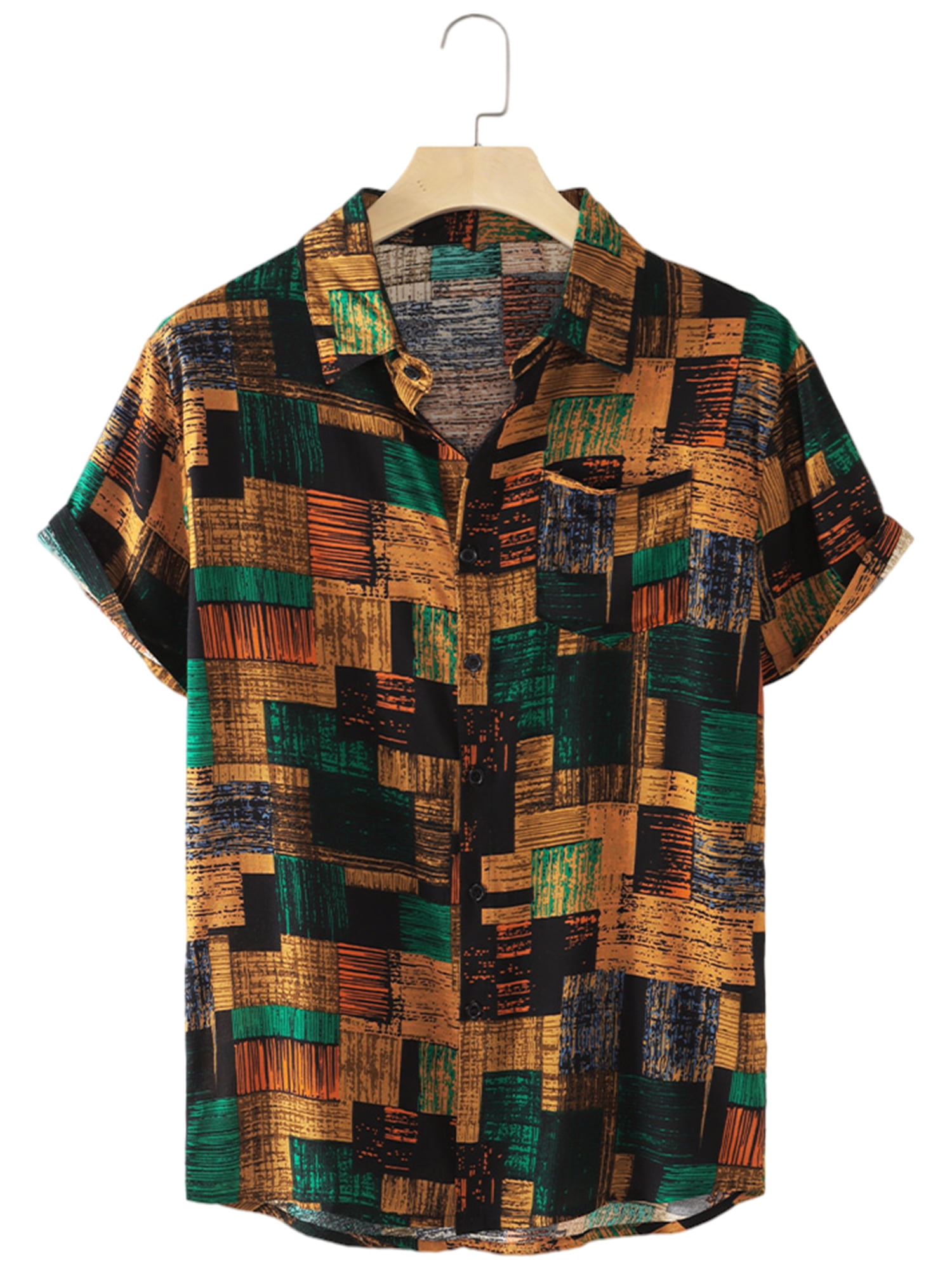 Colisha Men Summer Funky Hawaiian T Shirts Button Down Shortsleeve ...