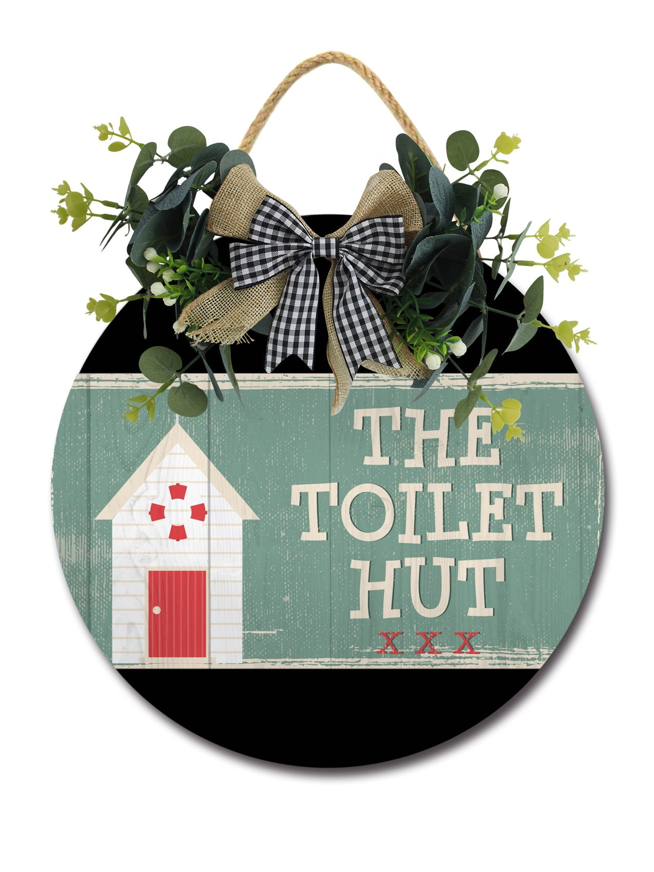 Home Decor Signs The Toilet Hut Rustic Wooden Wall Art Signs Farmhouse ...