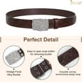 JASGOOD Men Women Western Belts Floral Embossed Leather Country Belt ...