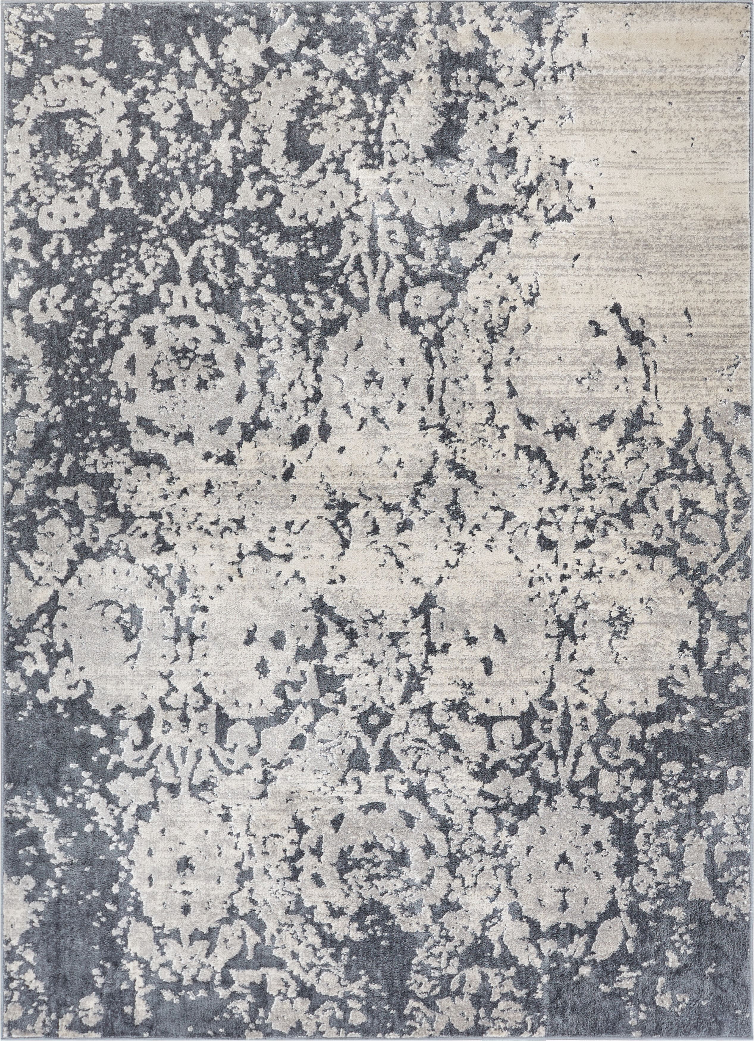 Well Woven Pearl Ora Modern Abstract Distressed Dark Grey 3'11" x 5'3 ...