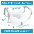 E-Z Lock Raised Toilet Seat With Handles, 5" Toilet Seat Riser with ...