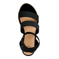 Wonder Nation Elastic Wedge Sandals (Little Girls & Big Girls ...