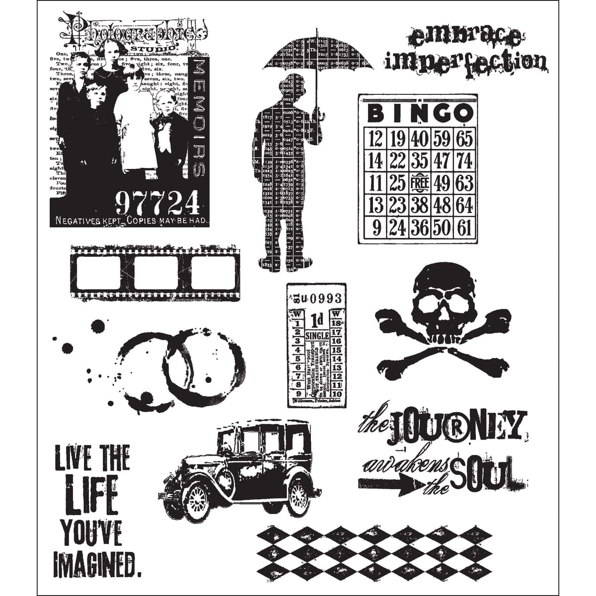 Click here for Stampers Anonymous Tim Holtz Cling Stamps 7X8.5-Mi... prices
