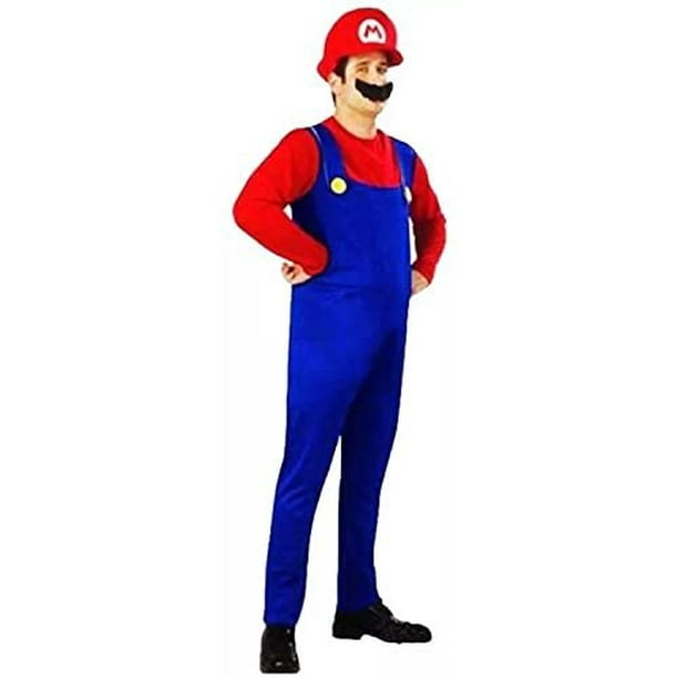Super Mario Luigi Hat + Pants + Beard - Costume Set For Adults ...