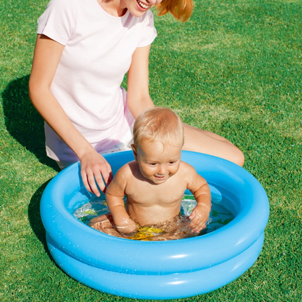 Baby Inflatable Swimming Pool, Mini Round 2-Ring Inflatable Pool for ...