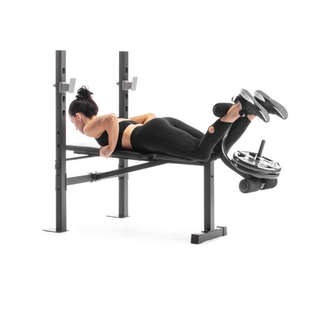 Weider Legacy Standard Weight Bench and Rack with Fixed Uprights, Foam ...