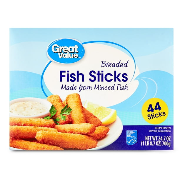 Great Value Breaded Fish Sticks, 24.7 oz, 44 Count (Frozen) - Walmart.com