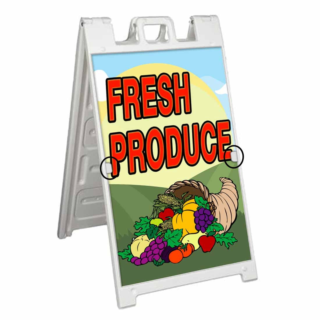 Fresh Produce (24" X 36") Deluxe A-Frame Signicade, Includes 2 ...
