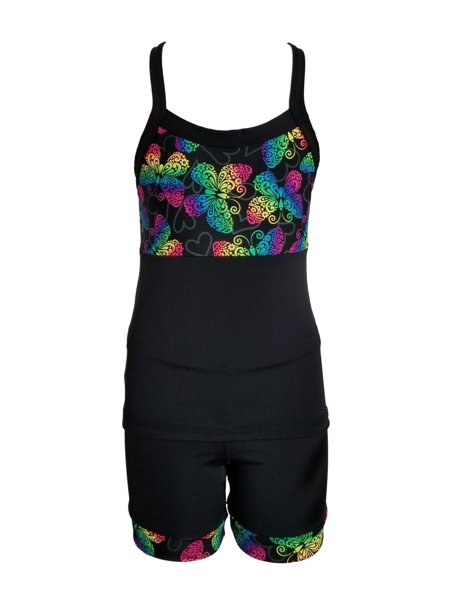 Lexi Luu - Lexi Luu Little Girls Black Multi Butterfly Print 2 Pc Long ...