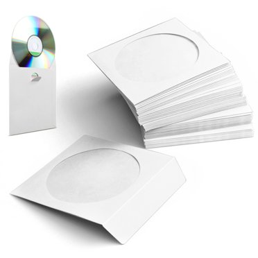 Quality Park CD/DVD Paper Sleeves, Disc Holds, 100/Box, White - Walmart.com