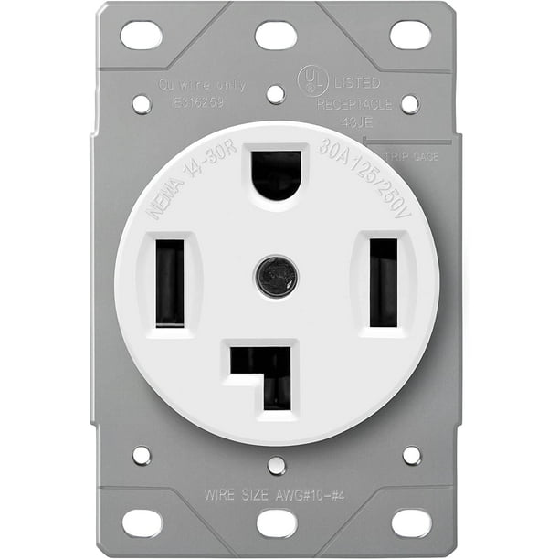 ENERLITES 66300 30A Electrical Dryer Outlet | NEMA 14-30R, Outdoor ...