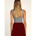Burgundy High-Waisted Mini Skirt A-Line With Front Split And Bodycon ...