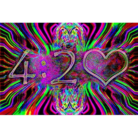 420 Neon Poster - 36x24 - Walmart.com