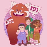 Girl's Turning Red Too Cute Group Pose Graphic Tee Light Pink Large ...
