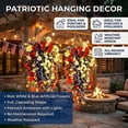 Red, White, and Blue Artificial Flowers; LED-lit, Waterproof, UV ...