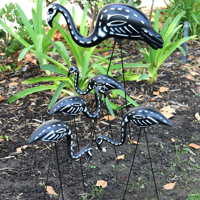 Skeleton Flamingo Yard Ornaments