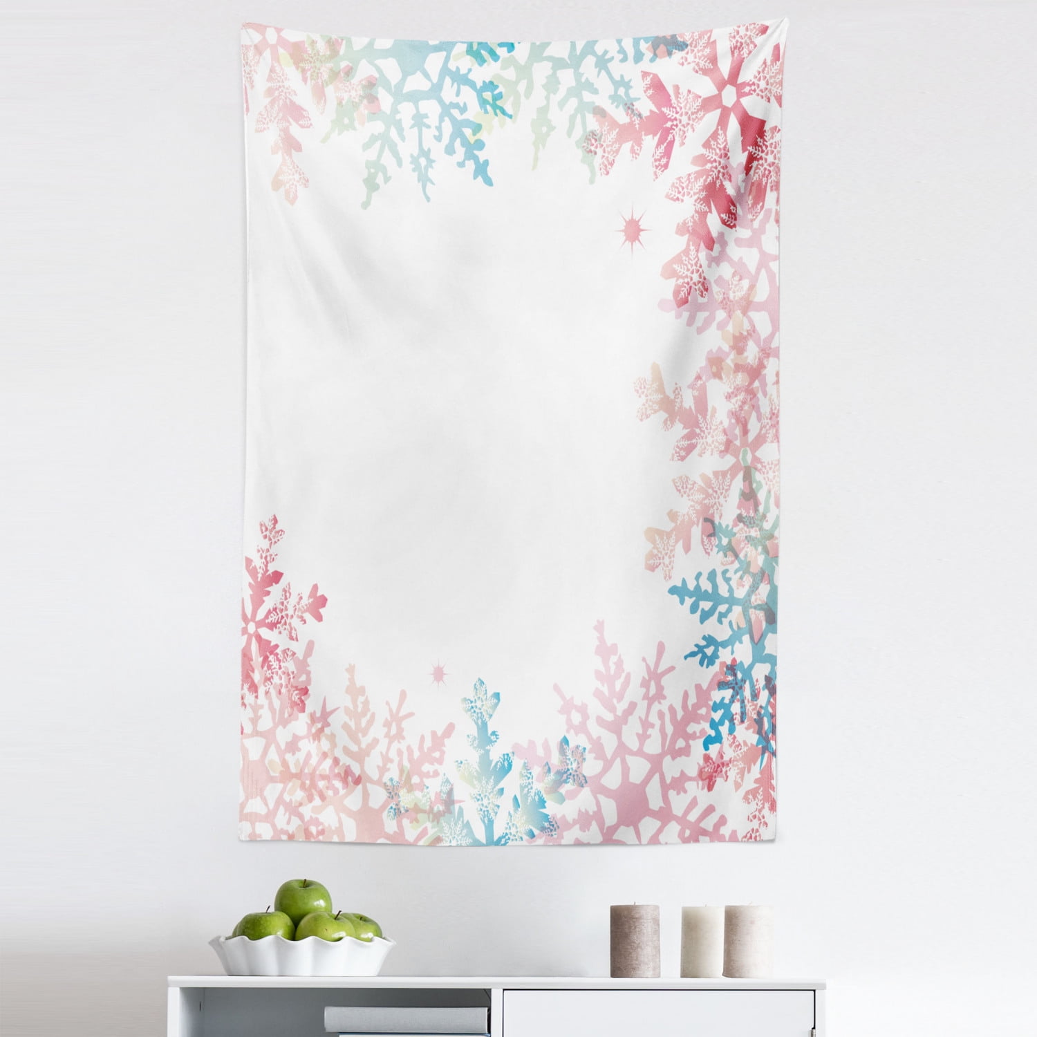 Winter Tapestry, Abstract Winter Inspired Snowflake Design with Soft ...