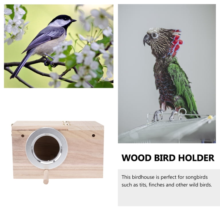Handcrafted Wooden Bird Cage Accessory Solid Wood Bird Nesting Box ...