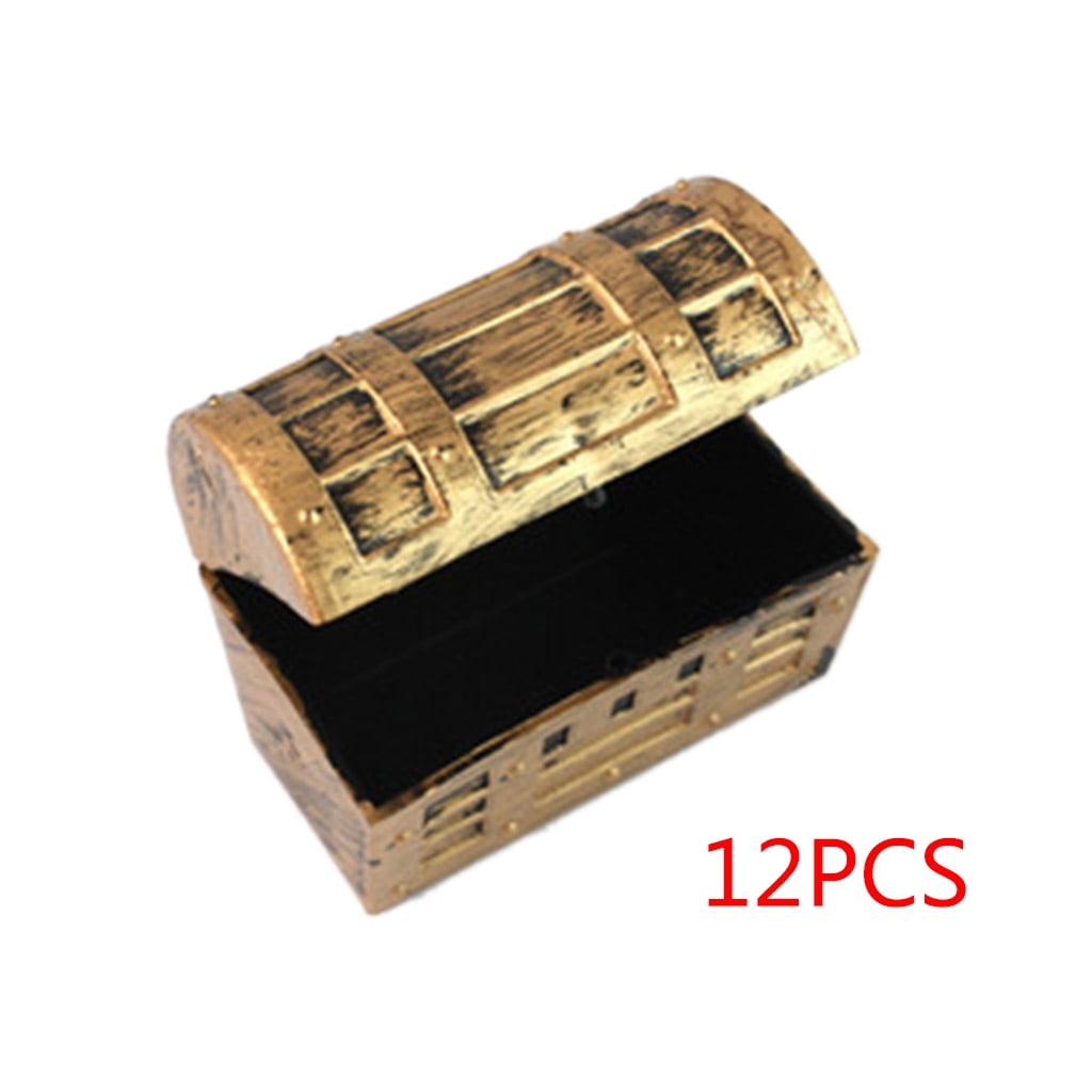 RUNZETA Realistic Miniature Pirate Gold Treasure Chests Kids for Play ...