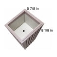 Ash Brown Aluminum Square Column Planter, Modern Wood-Tone Finish, 9.9 ...