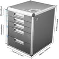 5 Layers Desktop Drawer Organizer w/Lock Storage File Boxes Portable 5 ...