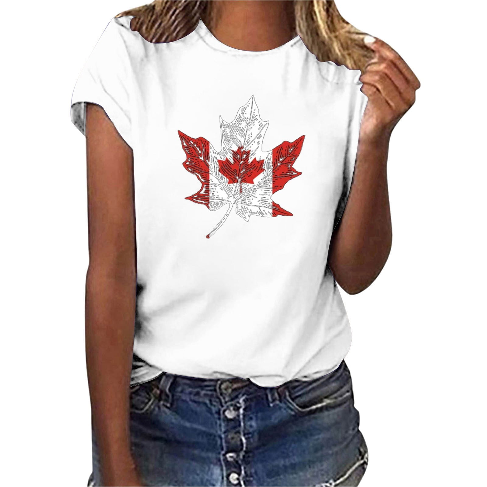Click here for Povozer Women Canada Day Shirts Canada Flag Graphi... prices