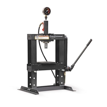 Dragway Tools 12-Ton Benchtop Hydraulic A-Frame Shop Press with Press ...