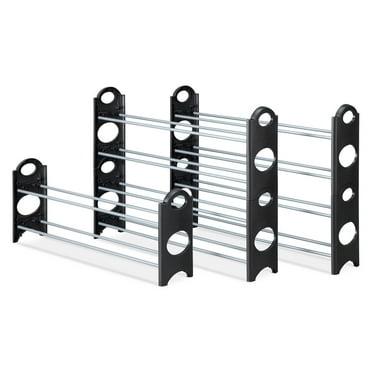 SamyoHome 36 Pairs Beige Shoe Rack Double Row Shoe Tower 7 Tier ...