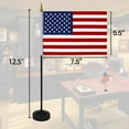 Anley USA Deluxe Desk Flag Set - 8 x 5 inch Miniature American US ...