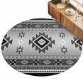Aztec Retro Ethnic Style Round Rug 5ft Boho Country Farmhouse Washable ...