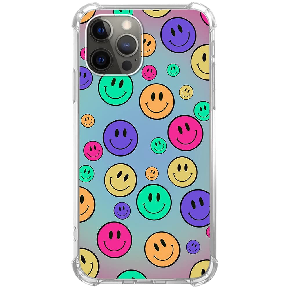 Colorful Smiley Face Case for iPhone 13 Pro Max,Aesthetic Art Design TPU Bumper Cover Case ...
