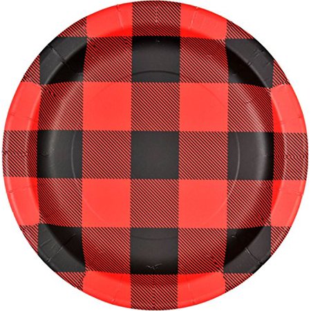 Buffalo Check Dinner Plates (9" Round Paper Plates, 8-pack) Lumberjack ...