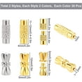 1 Box 120 Sets 2 Styles 2 Colors Brass Screw Twist Clasps Column Barrel ...