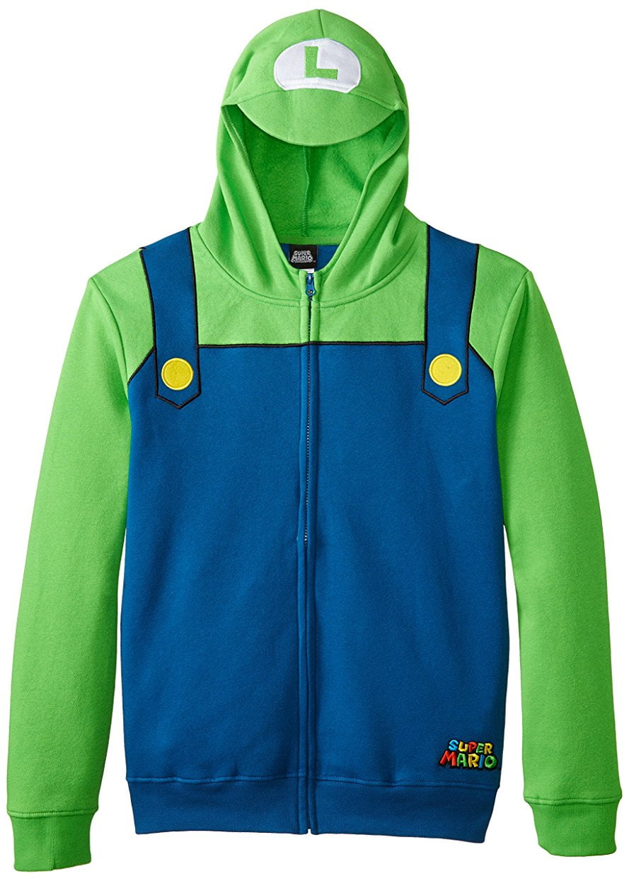 Super Mario Luigi Adult Costume Zip Up Hoodie Xs Walmart Canada