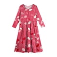 Abcomgle Long Sleeve Dress Girls 7-8 Loveheart Print Valentines Dress ...