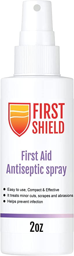 First Shield First Aid Antiseptic Spray, Wound Cleaner, Benzalkonium Chloride for Minor Cuts ...
