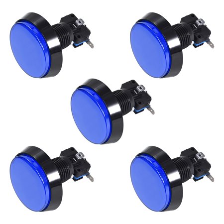 Game Push Button 60mm Round 12V LED Illuminated Push Button Switch with Micro switch for Arcade ...